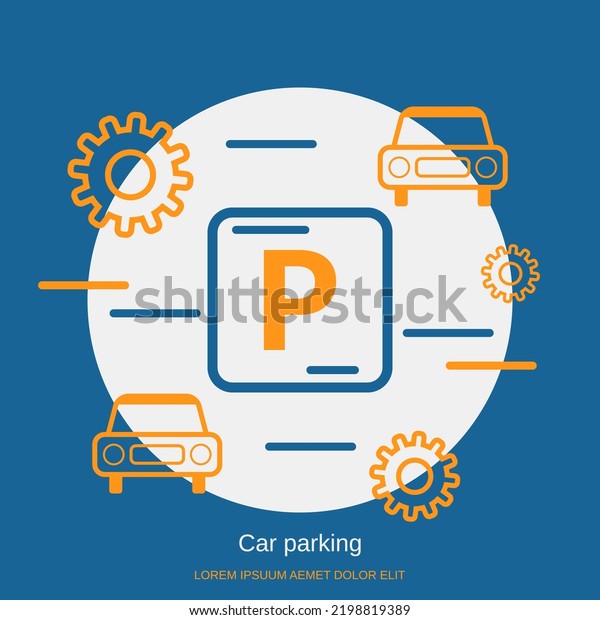 Car Parking Flat Design Style Vector Stock Vector (Royalty Free ...