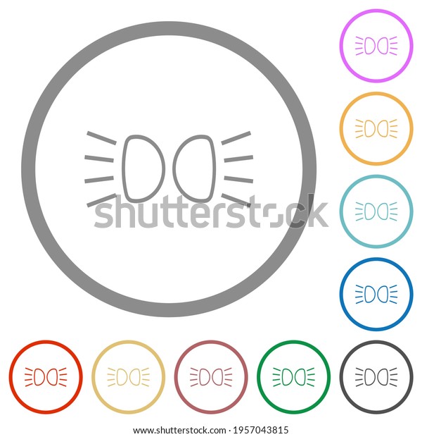 Car Parking Lights Indicator Flat Color Stock Vector (Royalty Free ...