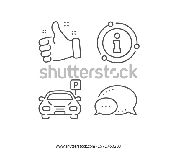 Car Parking Line Icon Chat Bubble Stock Vector (Royalty Free ...