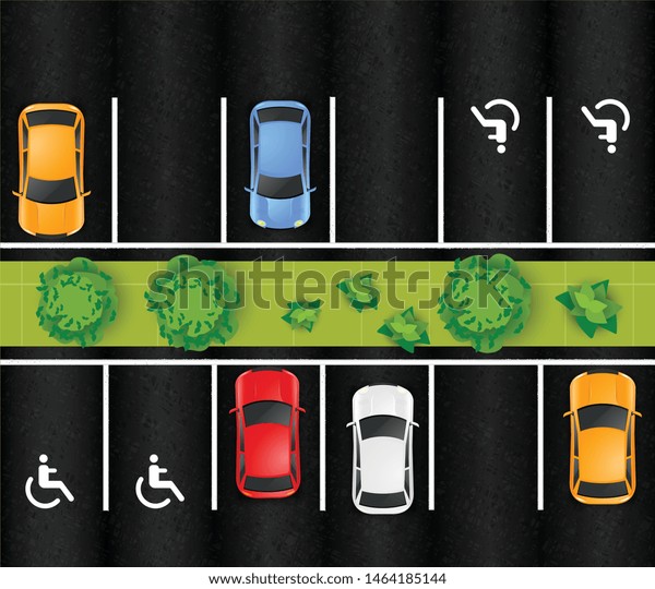 Car Parking Top View Composition Outdoor Stock Vector (Royalty Free ...