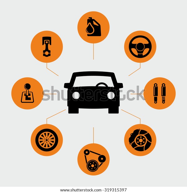 Car Parts Icons Vector Stock Vector (Royalty Free) 319315397