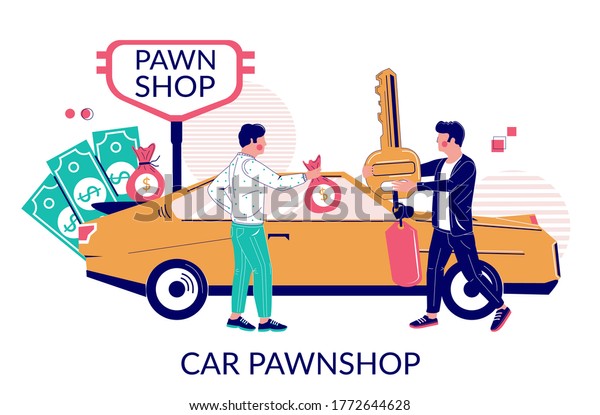 Car Pawnshop Vector Flat Illustration Pawnshop Stock Vector (Royalty ...