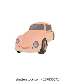 Car Peach Pink Vector Cartoon Illustration Stock Vector (Royalty Free ...