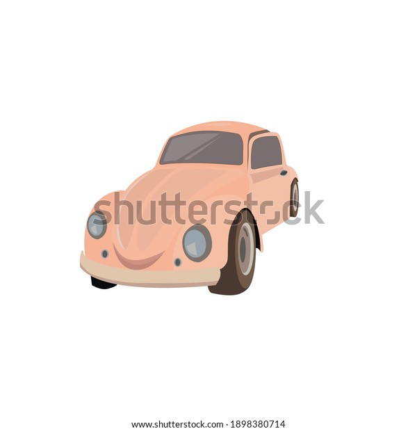 Car Peach Pink Vector Cartoon Illustration Stock Vector (Royalty Free ...
