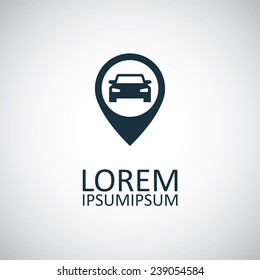 Car Pin Icon On White Background Stock Vector (Royalty Free) 239054584 ...