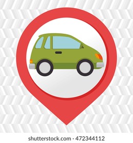 Car Pin Location Icon Vector Illustration Stock Vector (Royalty Free ...