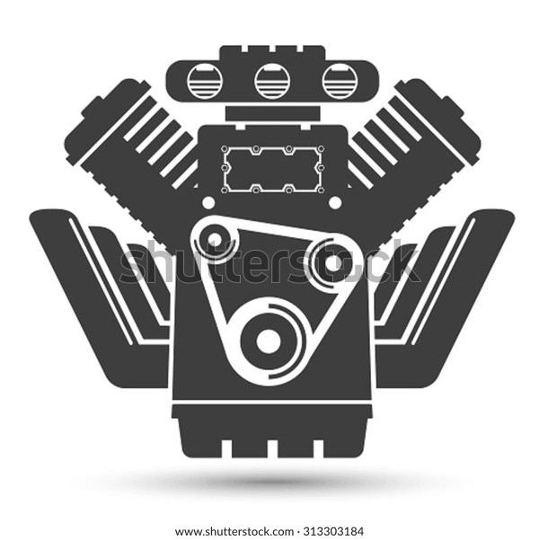 Car Powerful Engine Black Symbol Stock Vector (Royalty Free) 313303184 ...