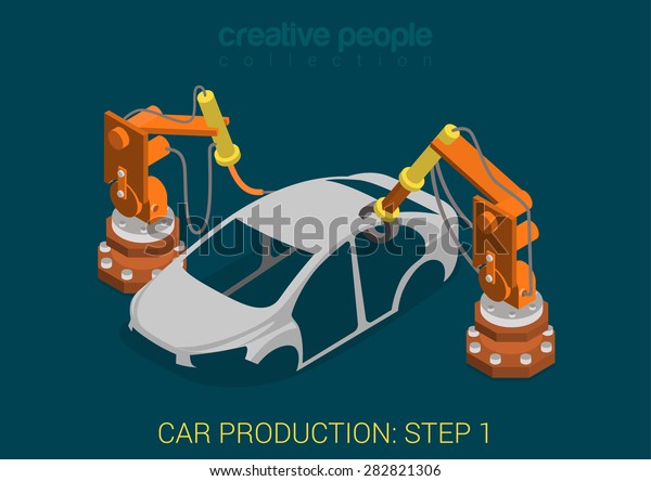 Car Production Plant Process Step 1 Stock Vector (Royalty Free) 282821306
