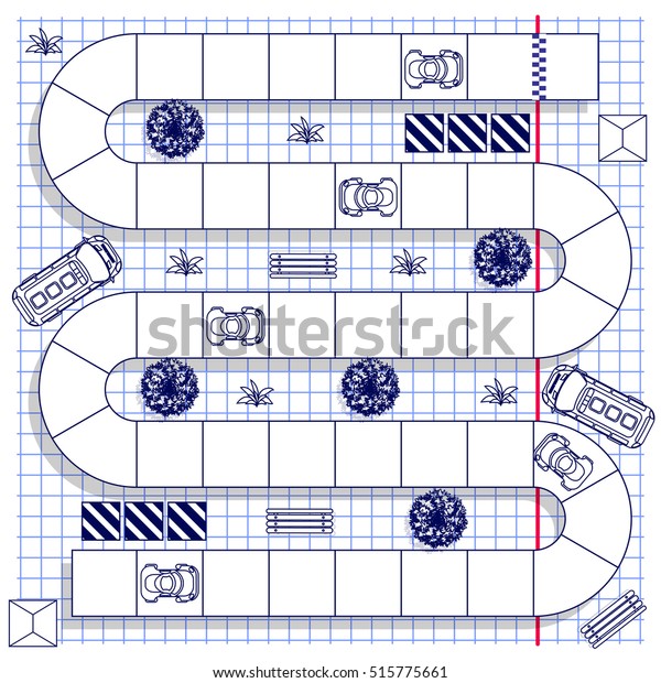 Car Race Game View Above Vector : image vectorielle de stock (libre de ...