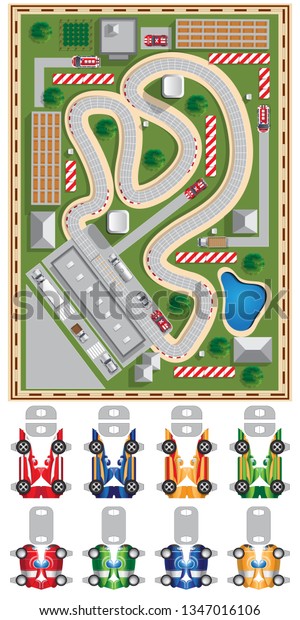 Car Racing Board Game Set Handmade Stock Vector (Royalty Free) 1347016106