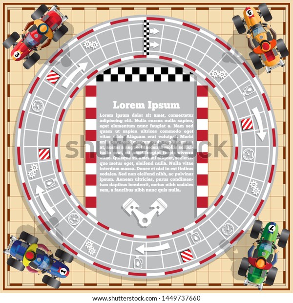 Car Racing Board Game View Above Stock Vector (Royalty Free) 1449737660 ...