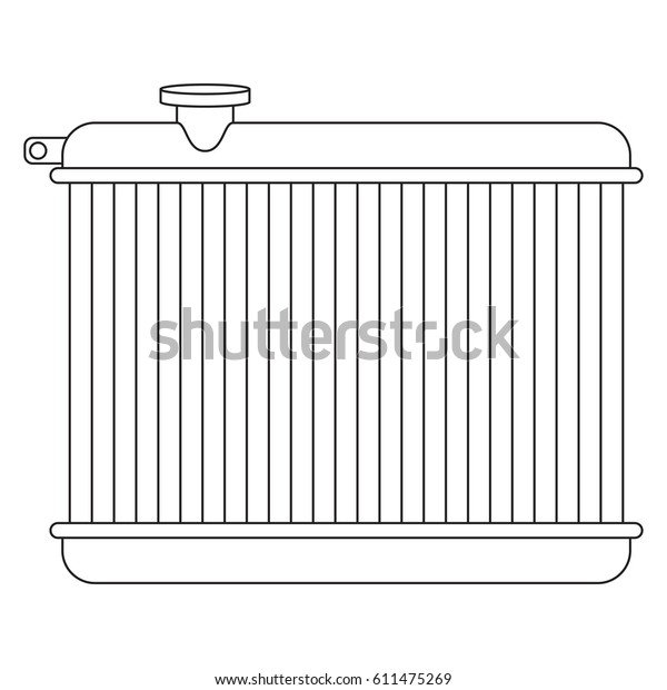 Car Radiator Line Drawing Cap On Stock Vector (Royalty Free) 611475269 ...