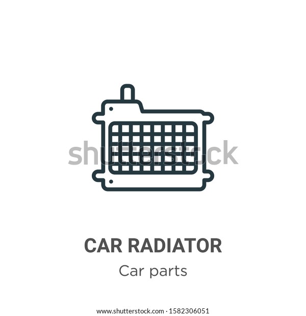 Car Radiator Outline Vector Icon Thin Stock Vector (Royalty Free ...
