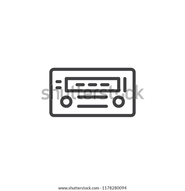 Car Radio Outline Icon Linear Style Stock Vector (Royalty Free ...