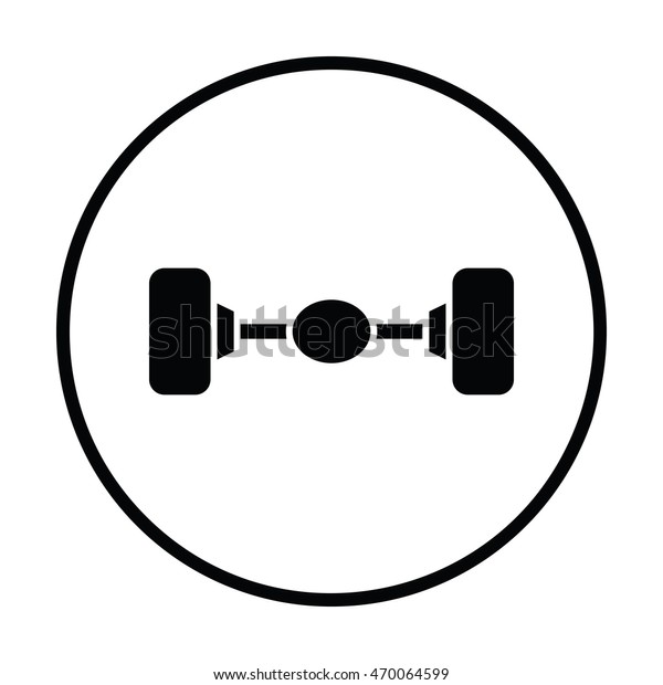 Car Rear Axle Icon Thin Circle Stock Vector (Royalty Free) 470064599