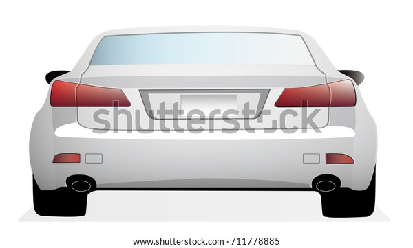 Car Rear View Illustration Stock Vector (Royalty Free) 711778885 ...