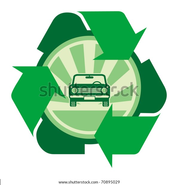 Car Recycle Sign Vector Illustration Stock Vector (Royalty Free ...