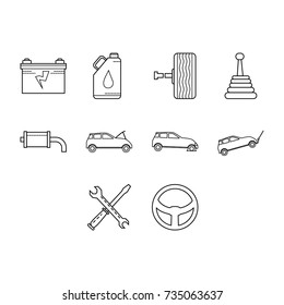 Car Repaired Icon Set Stock Vector (Royalty Free) 735063637 | Shutterstock