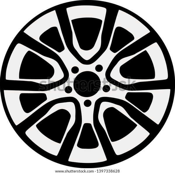 Car Rim Icon Isolated On White Stock Vector (Royalty Free) 1397338628