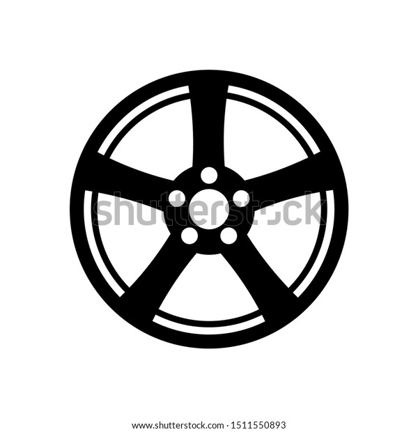 Car Rim Icon White Background Wheel Stock Vector (Royalty Free ...