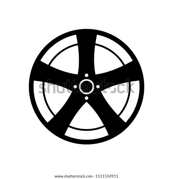 Car Rim Icon White Background Wheel Stock Vector (Royalty Free ...