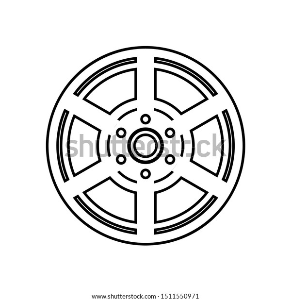 Car Rim Icon White Background Wheel Stock Vector (Royalty Free ...