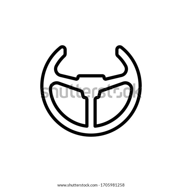 Car Rudder Linear Icon Thin Line Stock Vector (Royalty Free) 1705981258 ...
