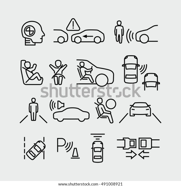 Car Safety Vector Icons