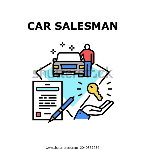 Car Salesman Vector Icon Concept Car Stock Vector (Royalty Free ...