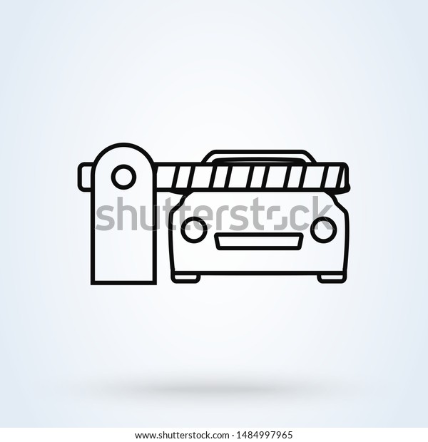Car Security Barrier Gate Outline Simple Stock Vector (Royalty Free ...
