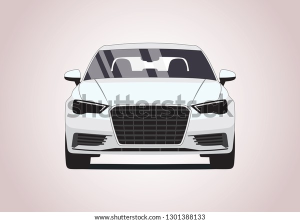 Car Sedan Front View Audi A3 Stock Vector (Royalty Free) 1301388133 ...