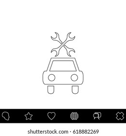 Car Service Outline Black Simple Vector Stock Vector (Royalty Free ...