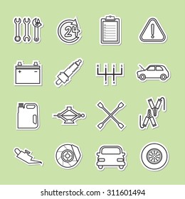 Auto Mechanics Tools Car Repair Icons Stock Vector (Royalty Free ...