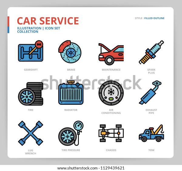 Car Service Icon Set Stock Vector (Royalty Free) 1129439621 | Shutterstock