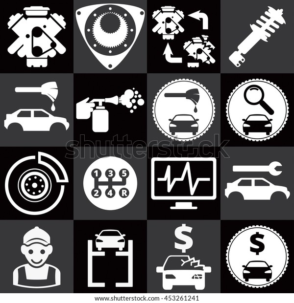 Car Service Icons Set Stock Vector (Royalty Free) 453261241 | Shutterstock