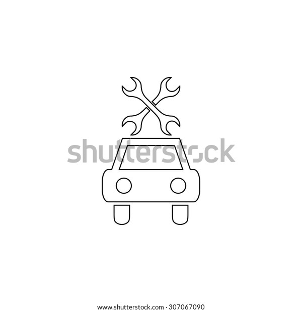 Car Service Outline Black Simple Vector Stock Vector (Royalty Free ...