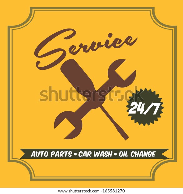 Car Service Over Yellow Background Vector Stock Vector (Royalty Free ...