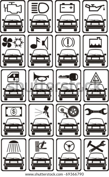Car Service Sign Set Stock Vector (Royalty Free) 69366790 | Shutterstock