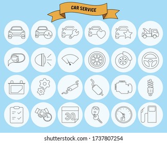 Car Service Thin Line Simple Outline Stock Vector (Royalty Free ...