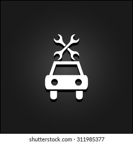 Car Service White Vector Icon On Stock Vector (Royalty Free) 444432655 ...