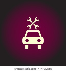 Car Service White Vector Icon On Stock Vector (Royalty Free) 444432655 ...