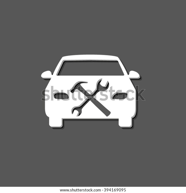 Car Service White Vector Icon Shadow Stock Vector (Royalty Free ...