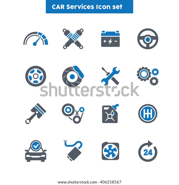 Car Services Icon Set Car Maintenance 스톡 벡터(로열티 프리) 406258567 ...