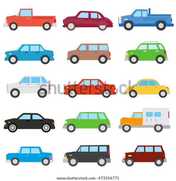 Car Set Automobile Collection Stock Vector (Royalty Free) 473356771
