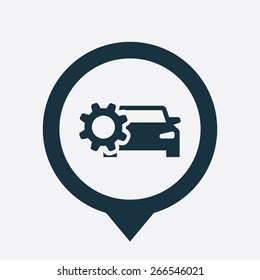 Car Settings Icon Map Pin On Stock Vector (Royalty Free) 266546021 ...