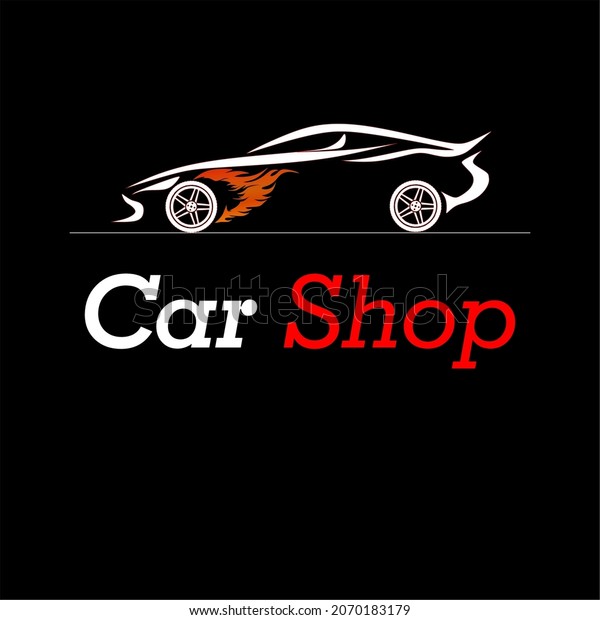 Car Shop Logo Text Written Contrasting Stock Vector (Royalty Free ...