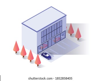 Car Showroom Vector Isometric Concept Stock Vector (Royalty Free ...