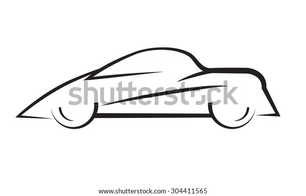 Car Side View Line Outline Silhouette Stock Vector (Royalty Free ...