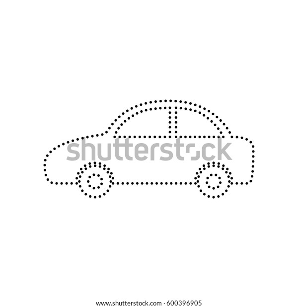 Car Sign Illustration Vector Black Dotted Stock Vector (Royalty Free ...