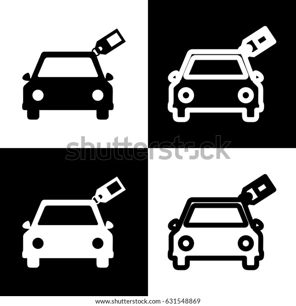 Car Sign Tag Vector Black White Stock Vector (Royalty Free) 631548869 ...
